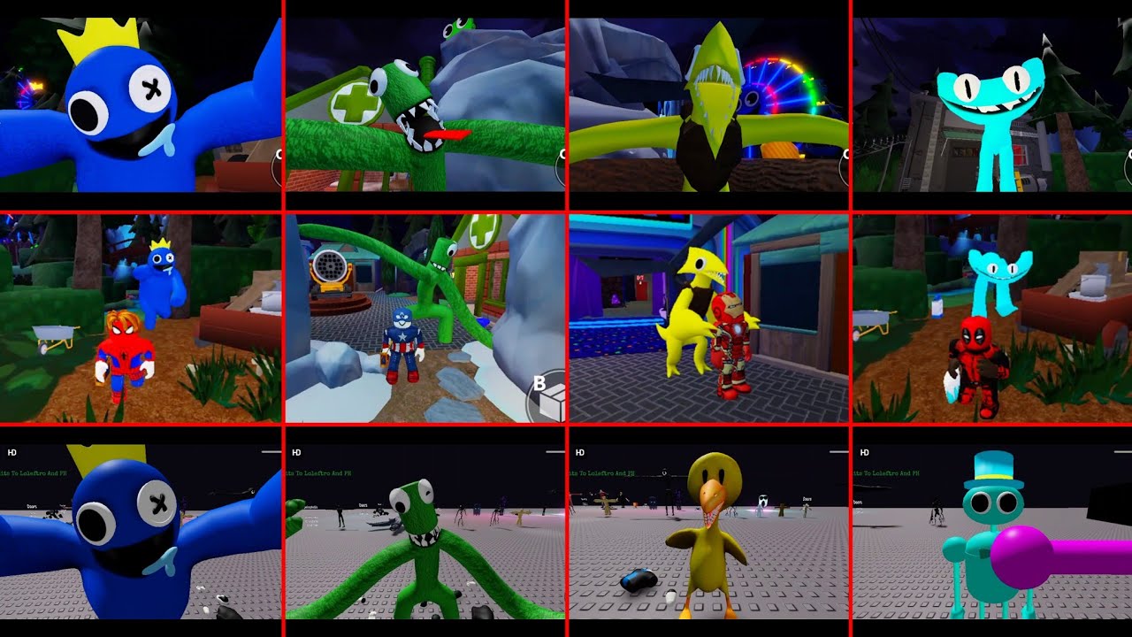 Rainbow friends angry on Avengers vs coustom jumpscares - YouTube