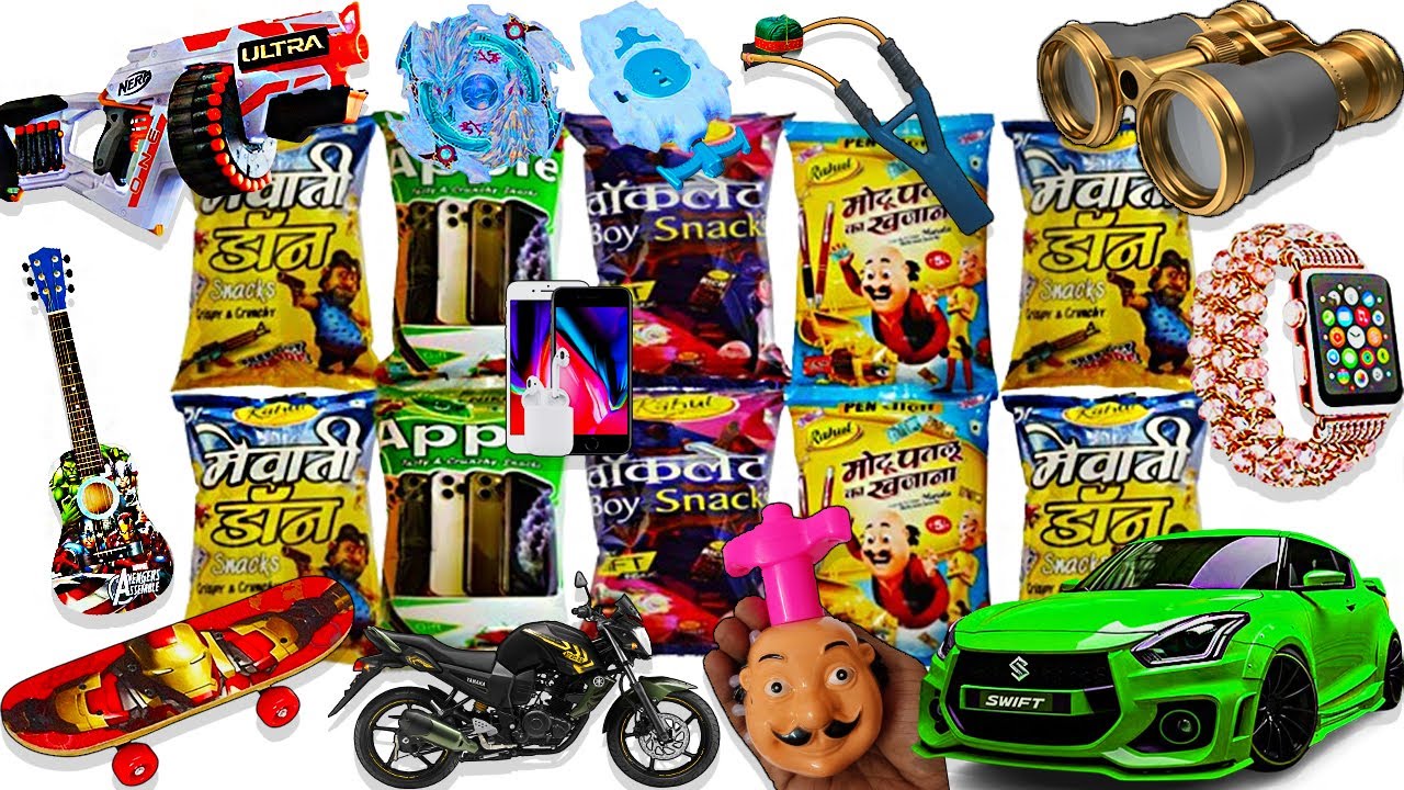 Latest Snacks Collection🤑Nerf Gun, Monster Car, Die Cast Car, Pen ...