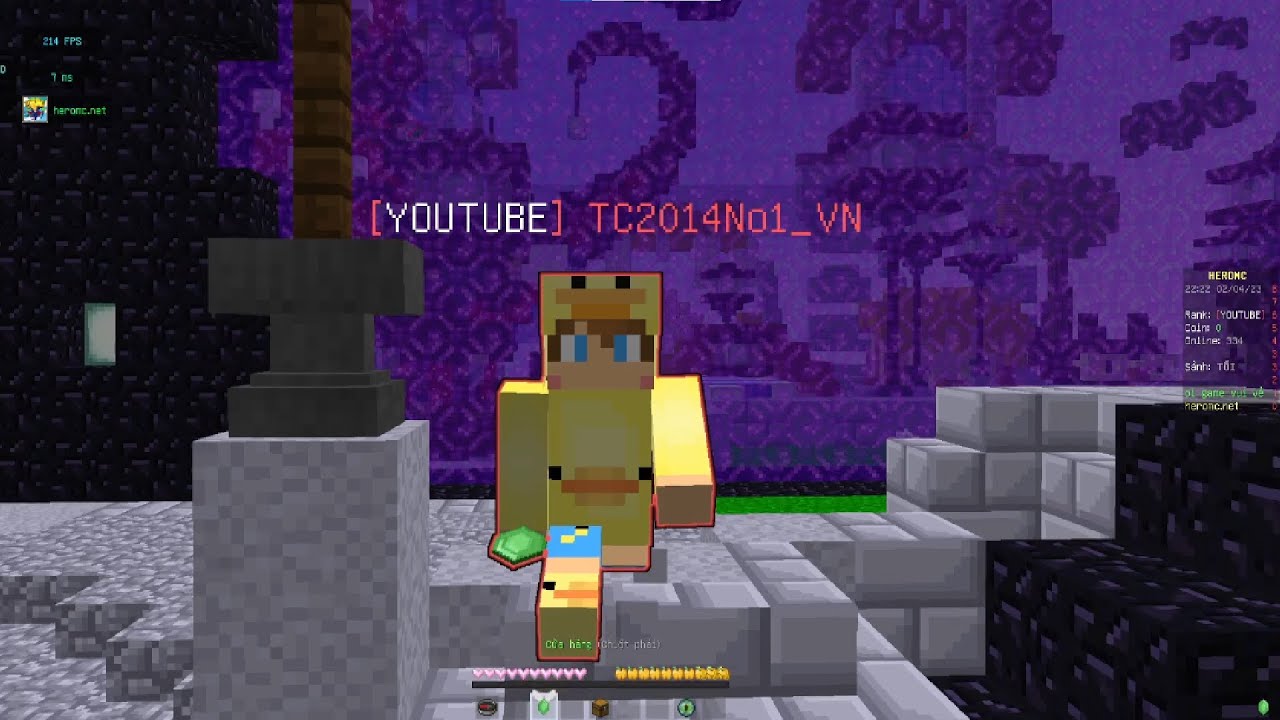 CÁCH ĐỂ CÓ RANK YOUTUBE TRONG SERVER HEROMC.NET | Minecraft HeroMC ...
