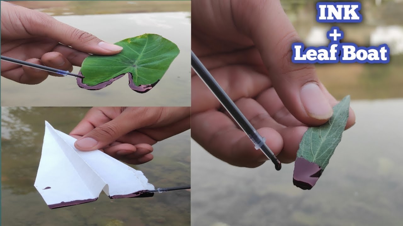 स्याही की नाव || Leaf + Ink Boat || yes it works! - YouTube
