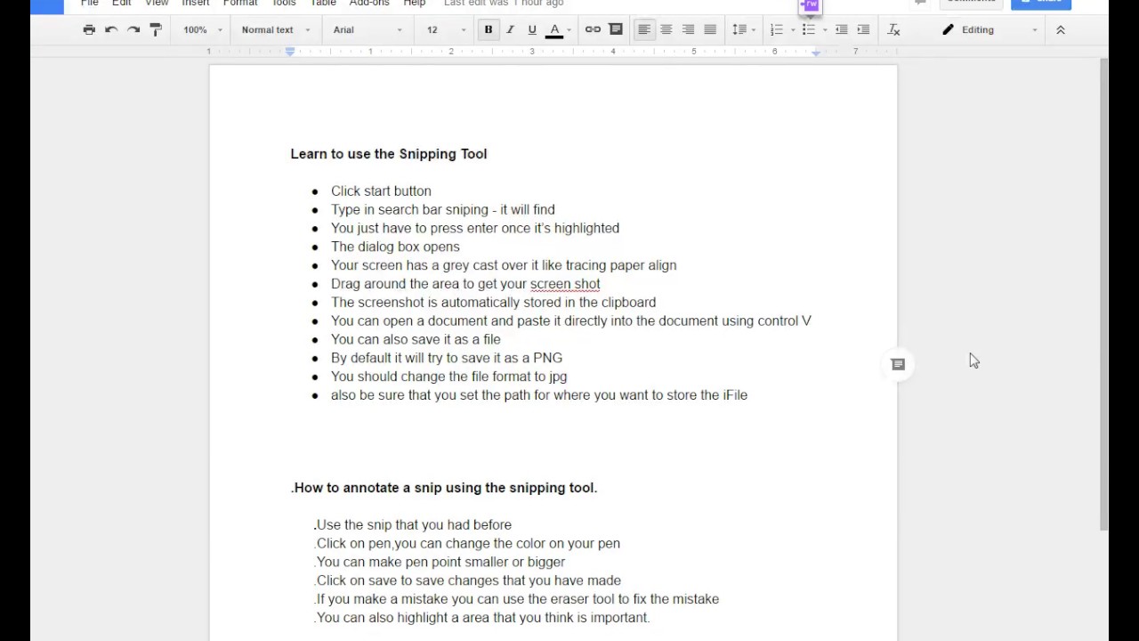 Use the snipping tool and annotate - YouTube