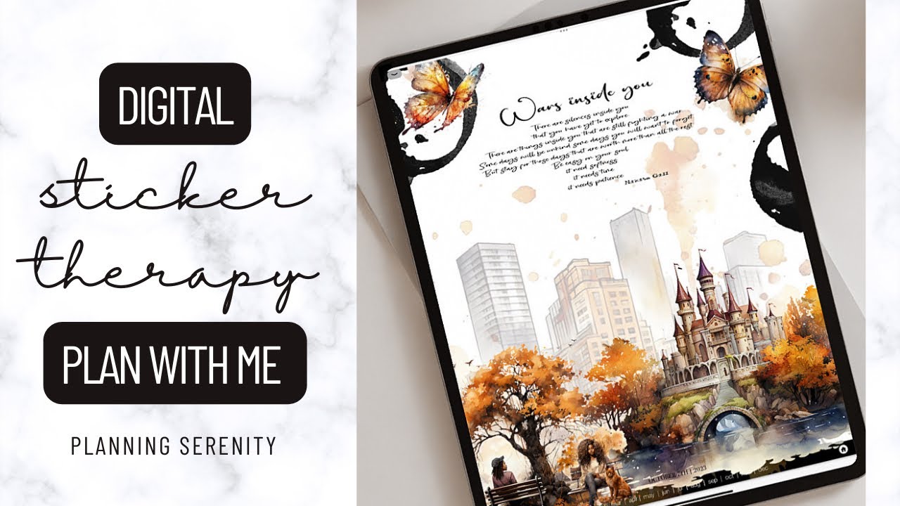 DIGITAL PLAN WITH ME | OCTOBER STICKER THERAPY | LAYERING STICKERS IN ...