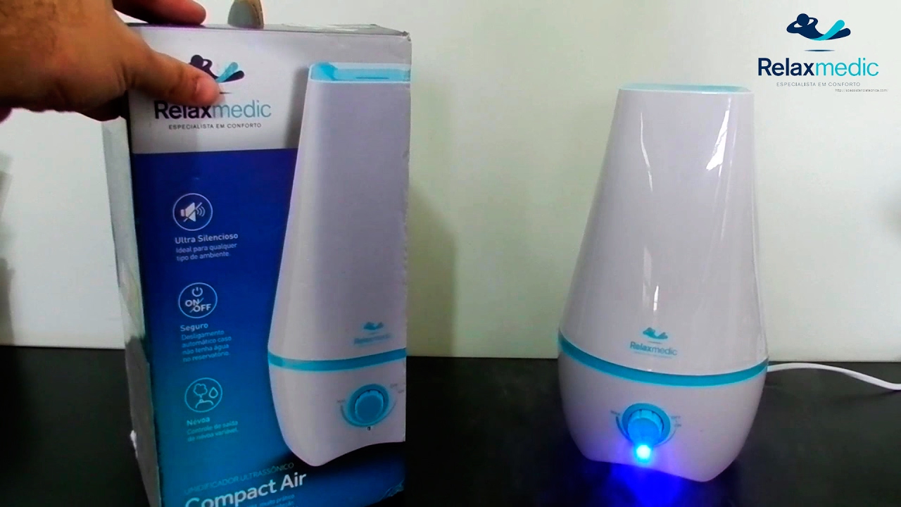 UMIDIFICADOR ULTRASSÔNICO COMPACT AIR 2L RELAXMEDIC - YouTube