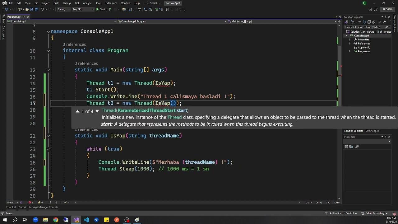 C# Thread ve Asenkron Programlama - YouTube
