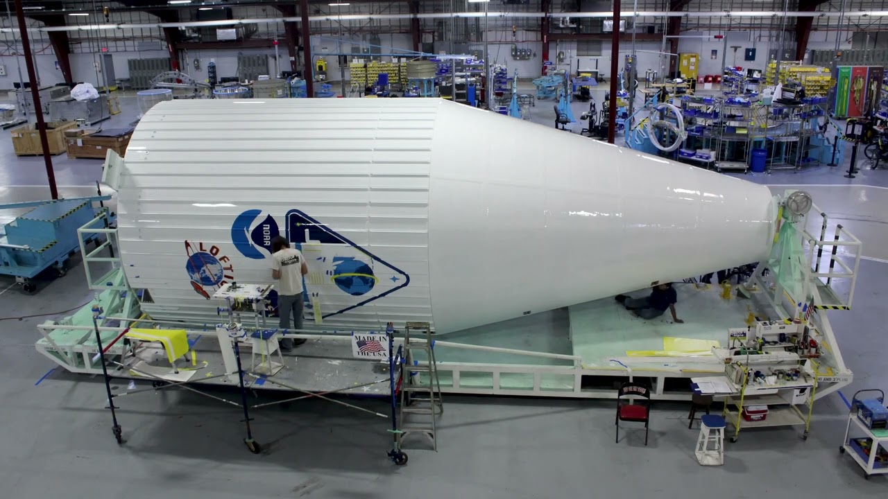 Atlas V JPSS-2 Payload Fairing Painting - YouTube