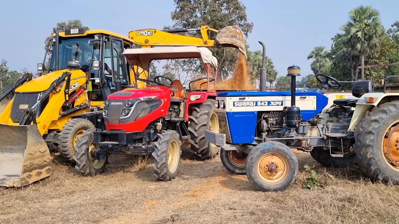 New Jcb 3dx Eco Excellence Backhoe Machine Loading Red Mud Mahindra and ...