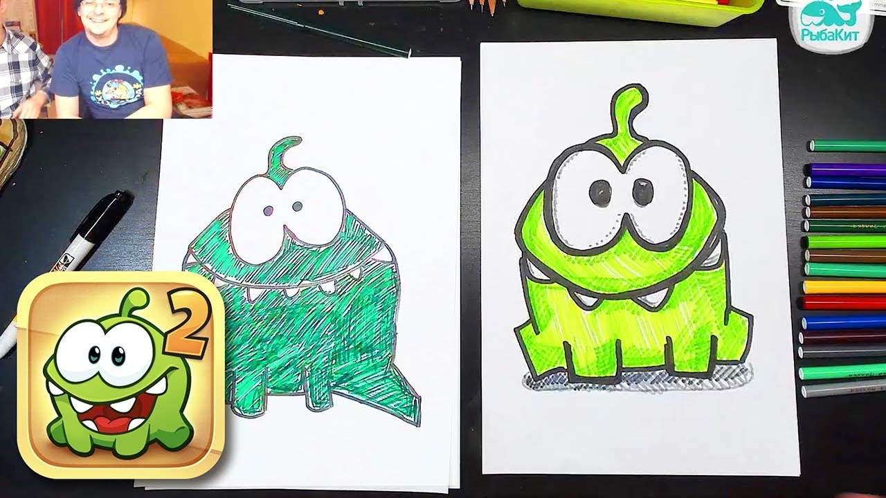 How To Draw Om Nom - YouTube