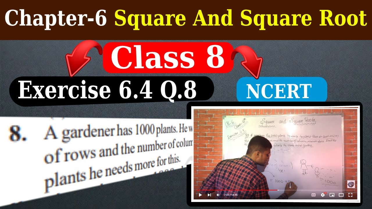 Exercise 6 4 Questions 8 Square And Square Roots Class 8 Chapter 6
