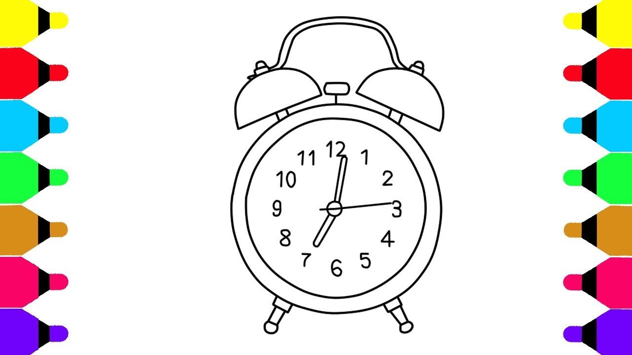 Learn Colors For Kids with Clock Coloring Book Pages For Kids - Drawing ...