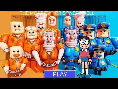 Prisoner vs police prison run! (Obby)#scaryobby #roblox 