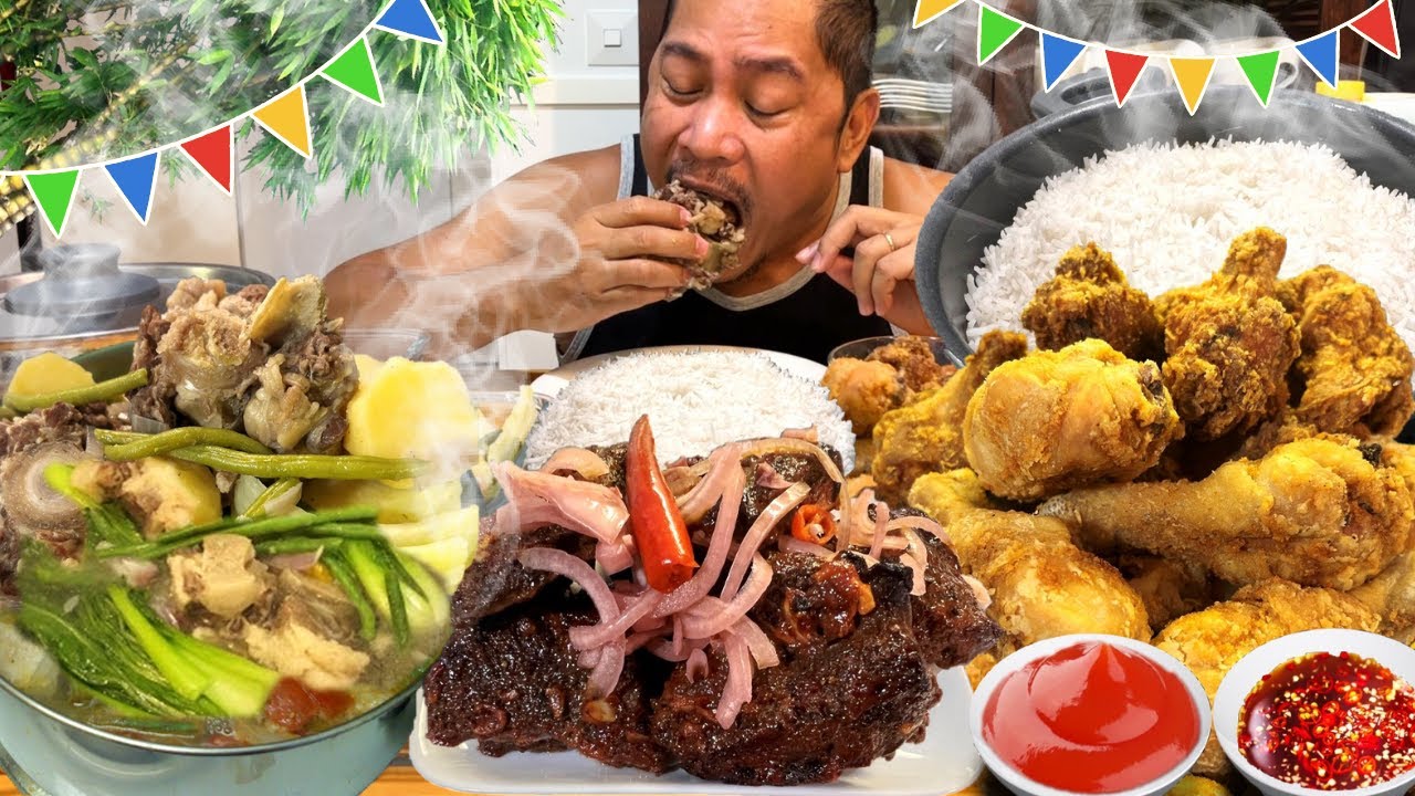 FIESTA TANGHALIAN!!! BEEF BULALO NILAGA!! INIHAW! BBQ! CRISPY PRITONG ...