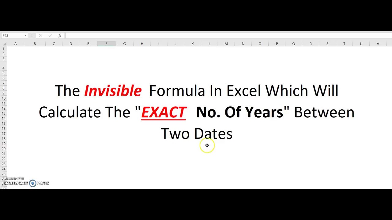 How To Calculate Number Years Between Two Dates in Excel - YouTube