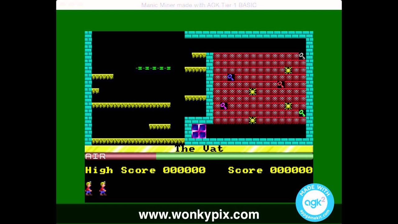 First Look at Manic Miner Levels Built in AGK (App Game Kit) - YouTube