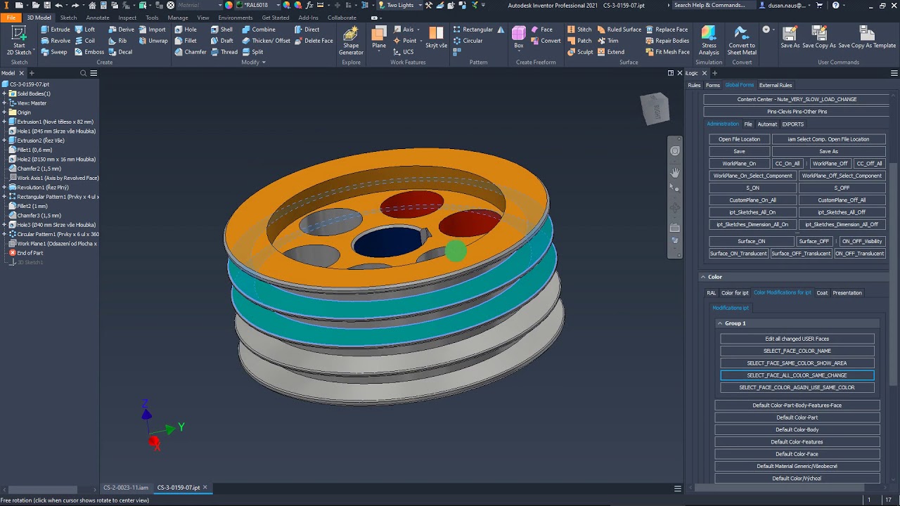 iLogic Color Work with Face - YouTube