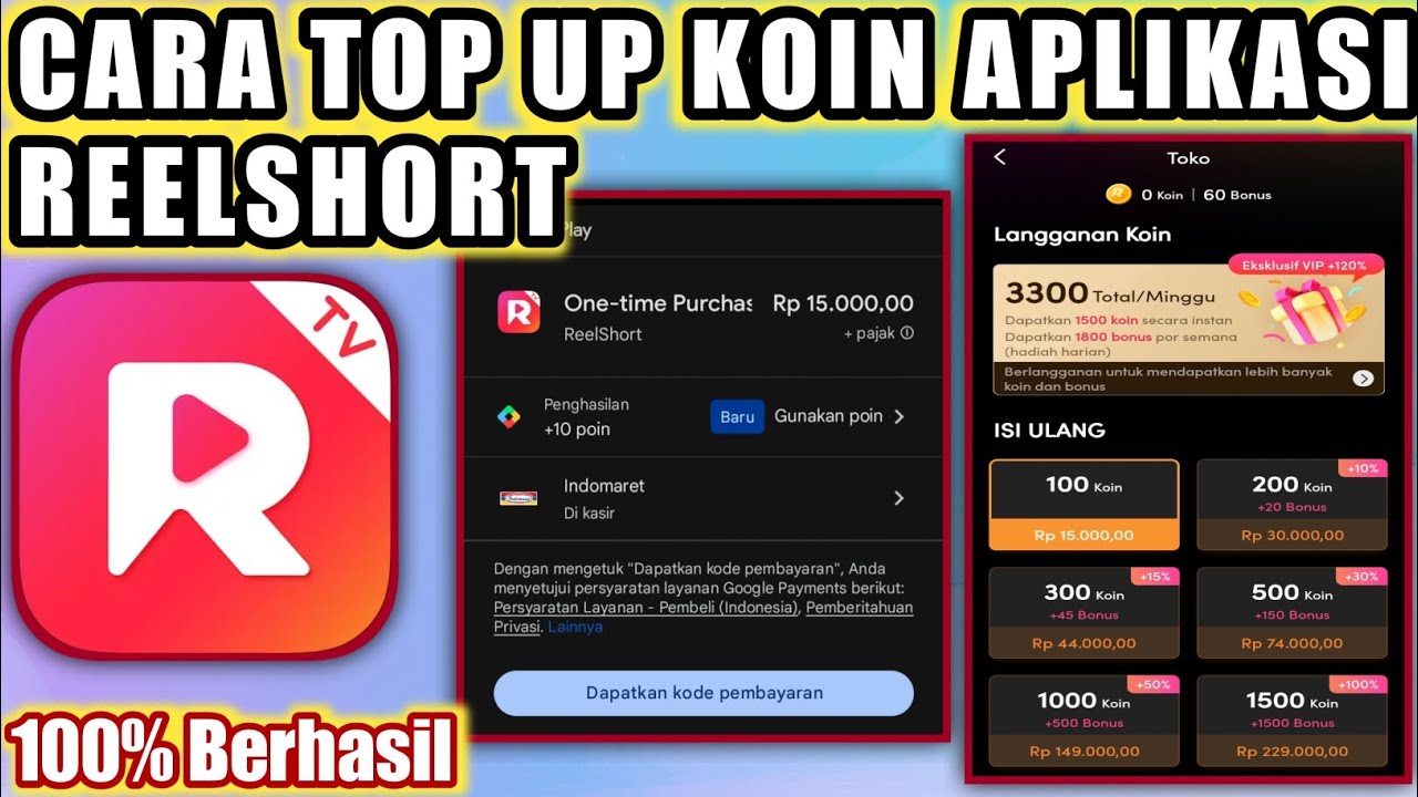 Cara Top Up Koin Aplikasi Reelshort || Top Up Reelshort - YouTube