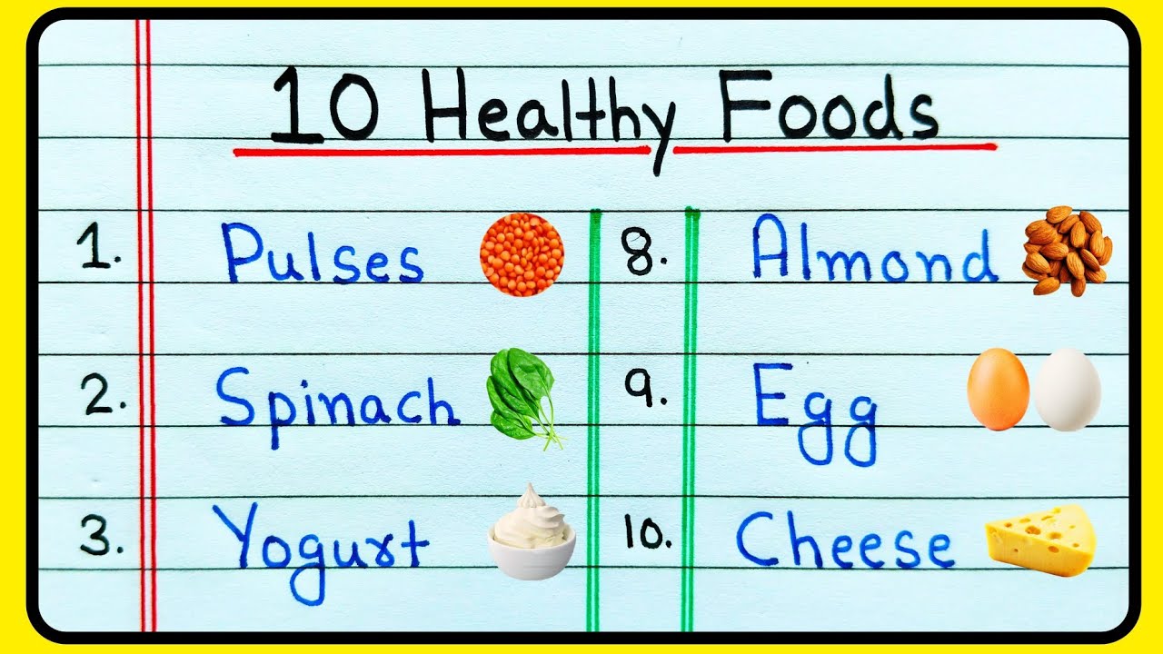 10 Healthy Foods Name | Healthy Foods in English | Healthy Food ...