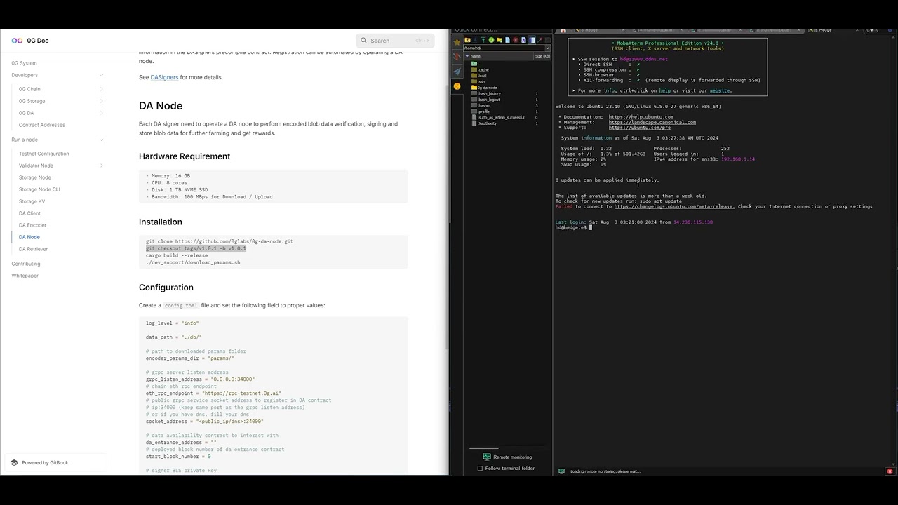 0g DA Node: Hướng dẫn cài đặt ( Setup tutorial ) - YouTube