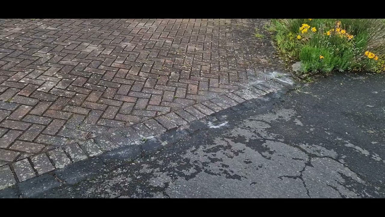 Driveway Steam Cleaning before - YouTube