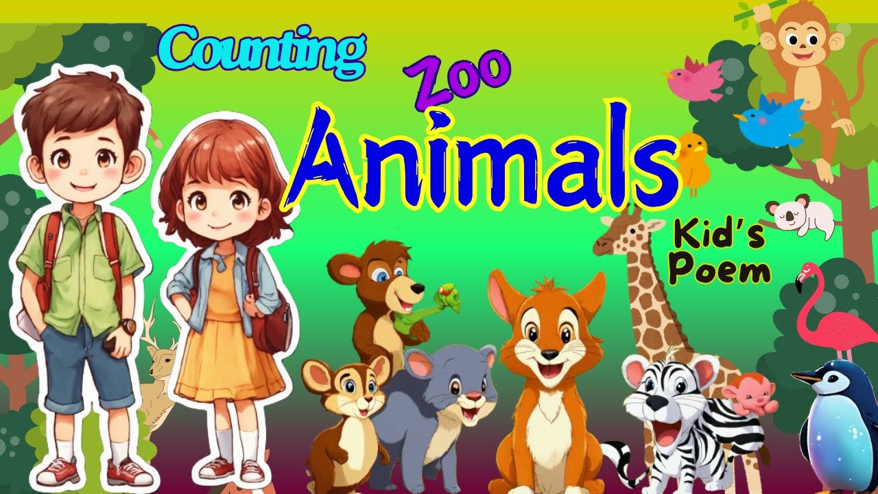 Counting Zoo Animals" | A lively and educational children's poem | Kid ...