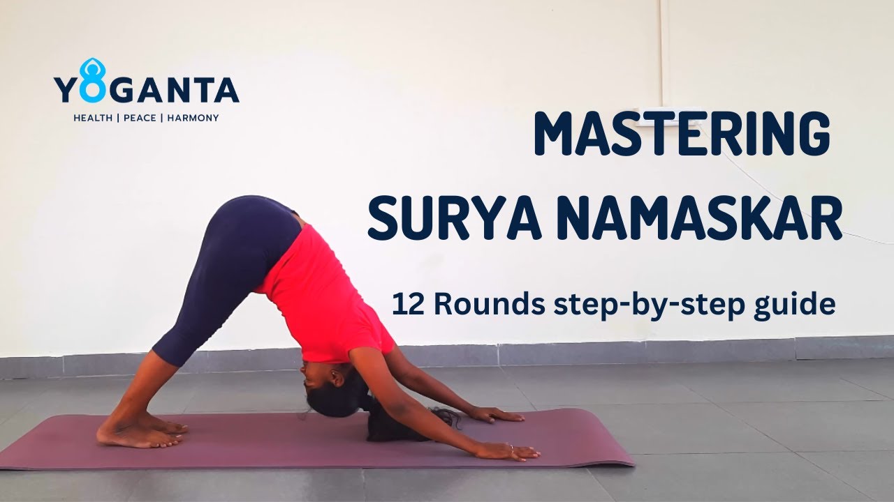 12 steps of Surya Namaskar | 12 rounds of Sun Salutations at a slow ...