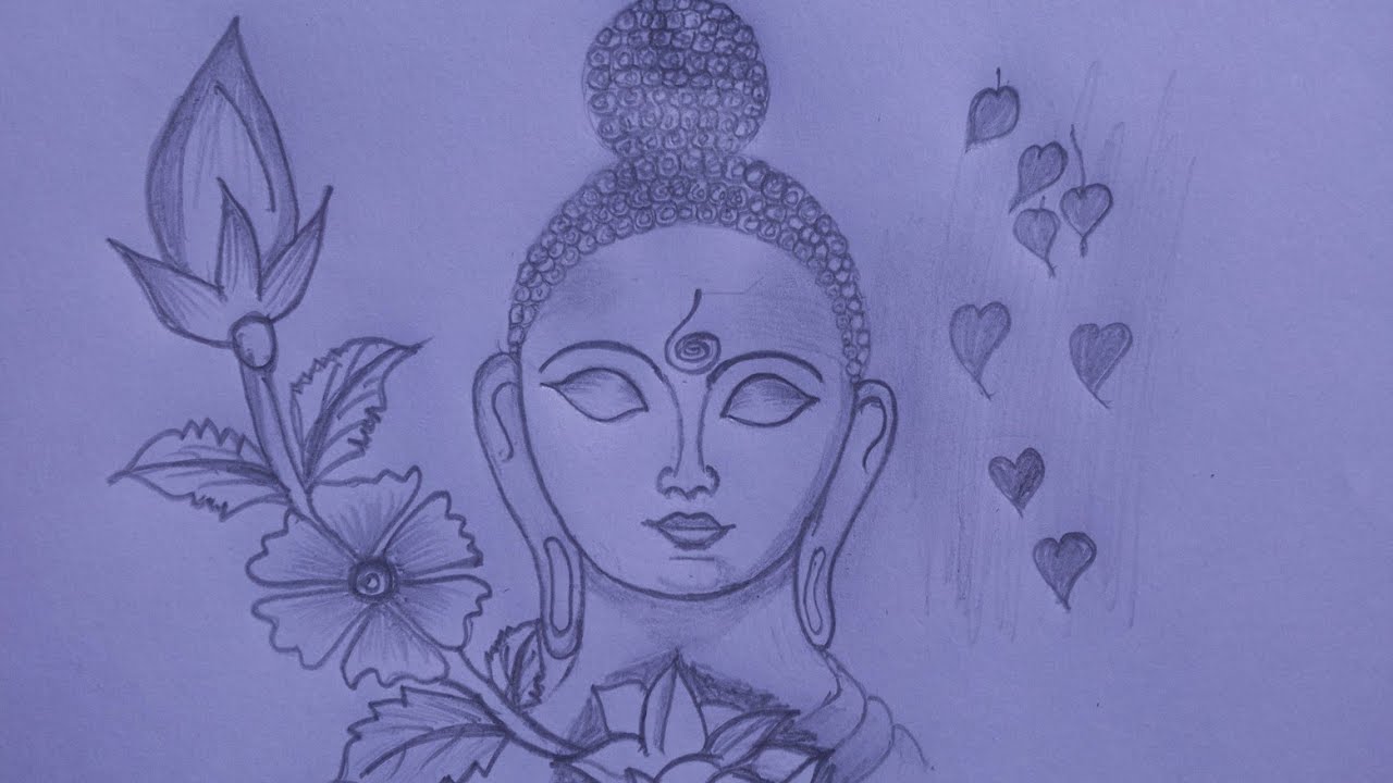 How to draw Lord Buddha easy pencil sketch || step by step #buddha # ...