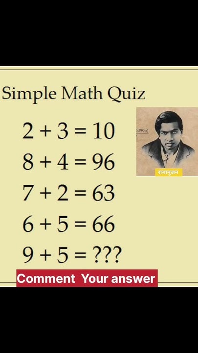 Simple Math Quiz//मैथ क्विज_Ranujan Mathematecian#maths#mathsquiz# ...