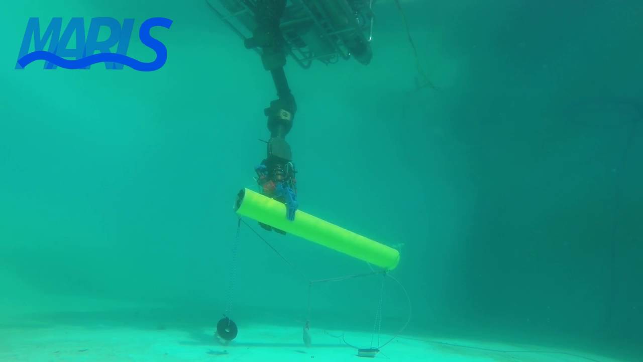 MARIS project: Experimental results on free floating manipulation - YouTube