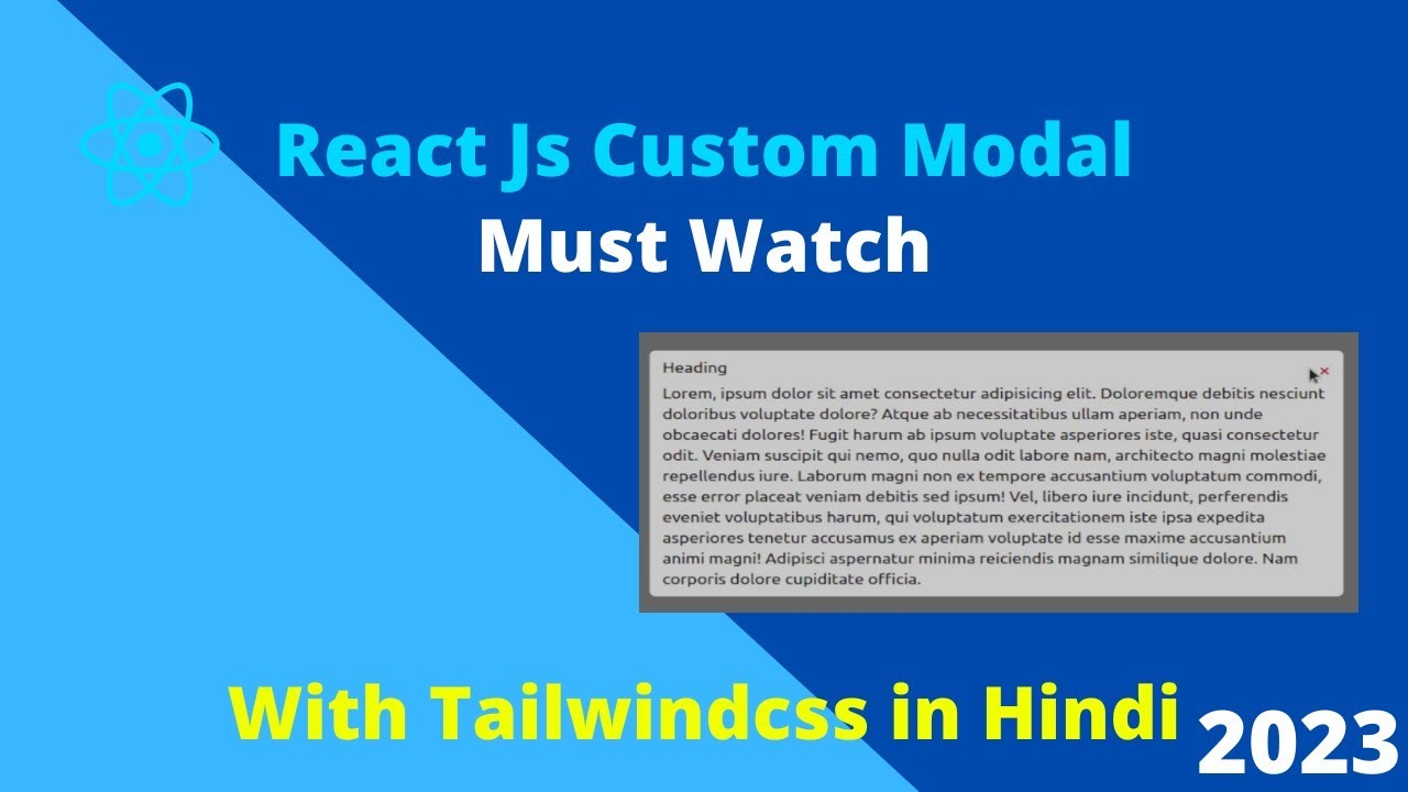 How To Create A Modal In React Js With Tailwindcss In Hindi 2023 How To Create A Modal In React Js With Tailwindcss In Hindi 2023