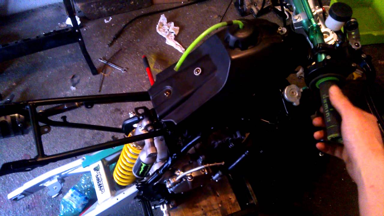 Prima accensione kawasaki kx 85 @ 112cc minimotard - YouTube