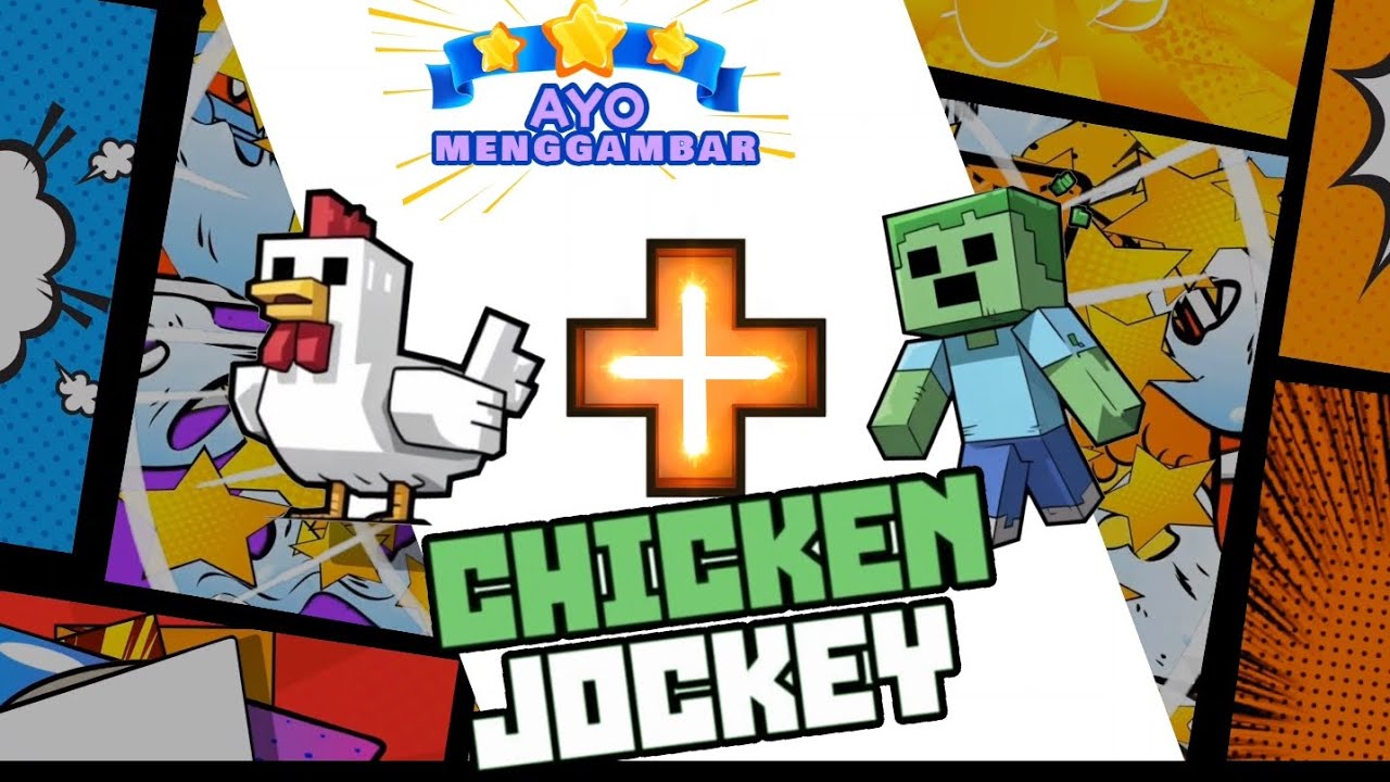 How to draw CHICKEN JOCKEY From MINECRAFT | Jadi bisa gambar Chicken ...