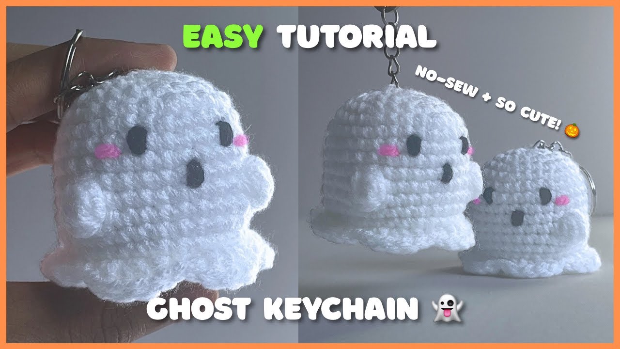 Easy Crochet Ghost 👻 | No-Sew + Beginner Friendly Keychain Tutorial ...