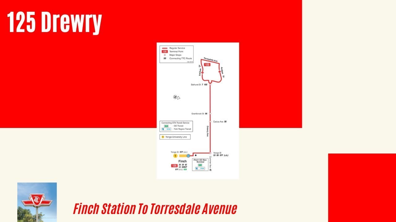 TTC 125 Drewry - Finch Station To Torresdale Avenue - Full Route - YouTube