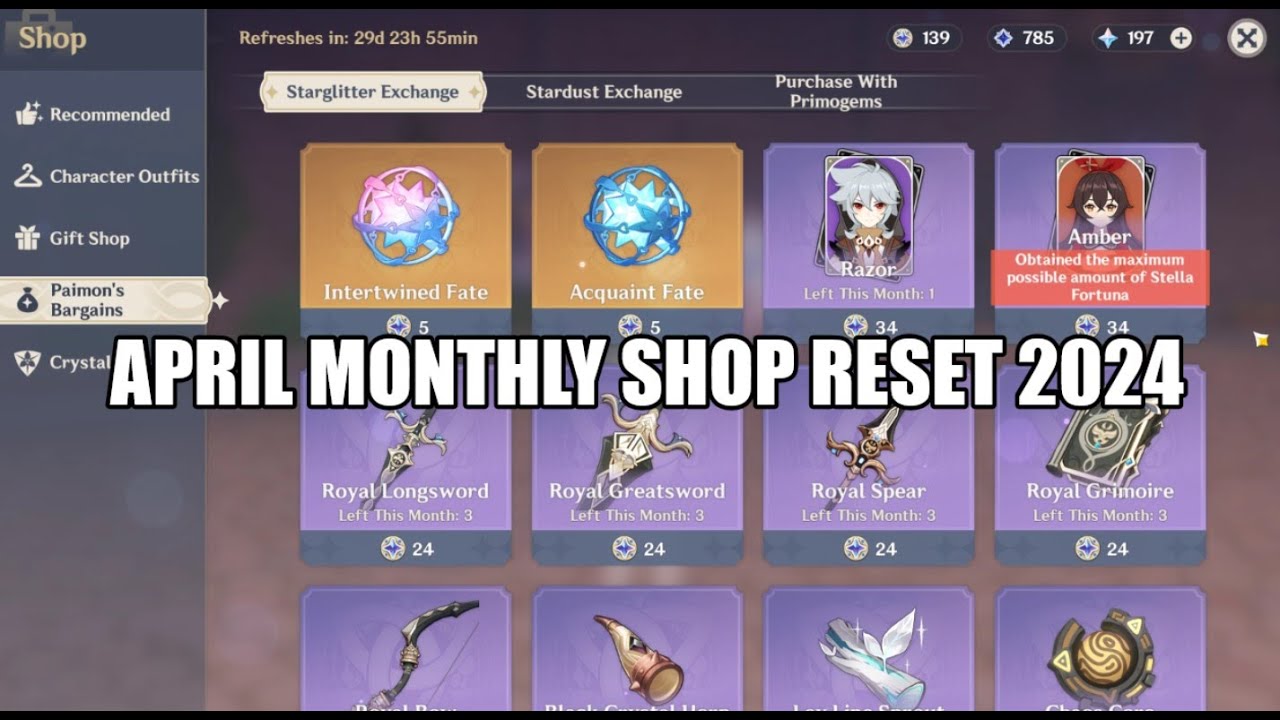 April monthly shop reset 2024 | Genshin Impact - YouTube