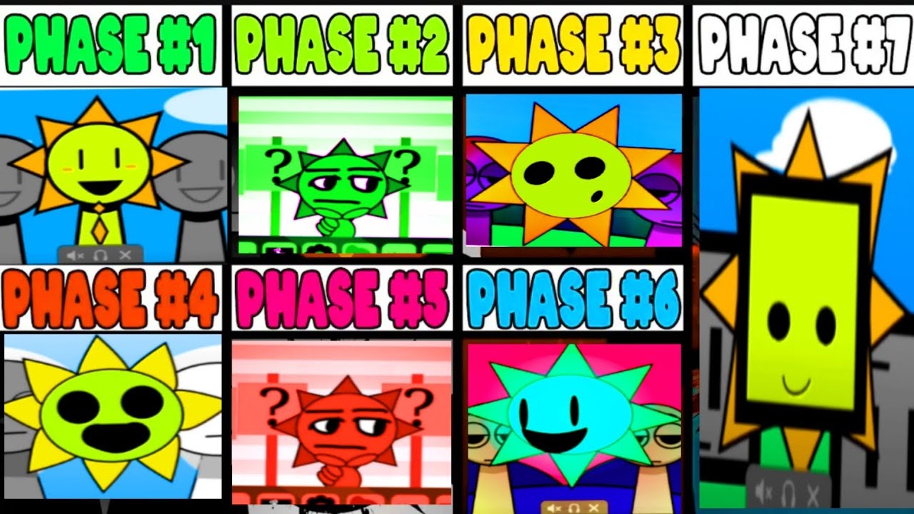 THE sprunki Mr Sun phase -1Phase-2 phase-3 Phase-4 phase-5 Phase-6 ...