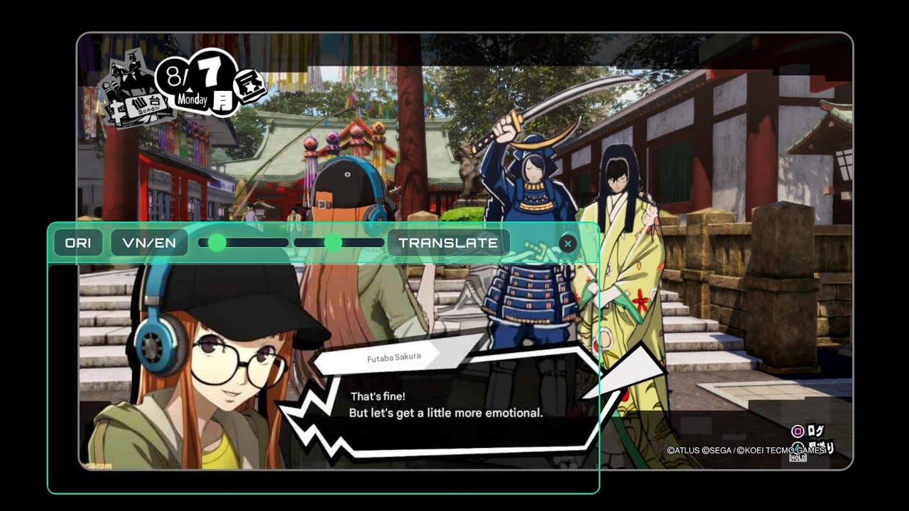 MeoW OCR｜Instant Video Game OCR & Translation｜Persona 5 Screenshot Test ...
