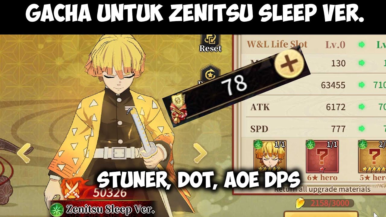 Gacha 70x pool di server 333 | Mencari DPS Zenitsu [DS:Blade of Hashira ...
