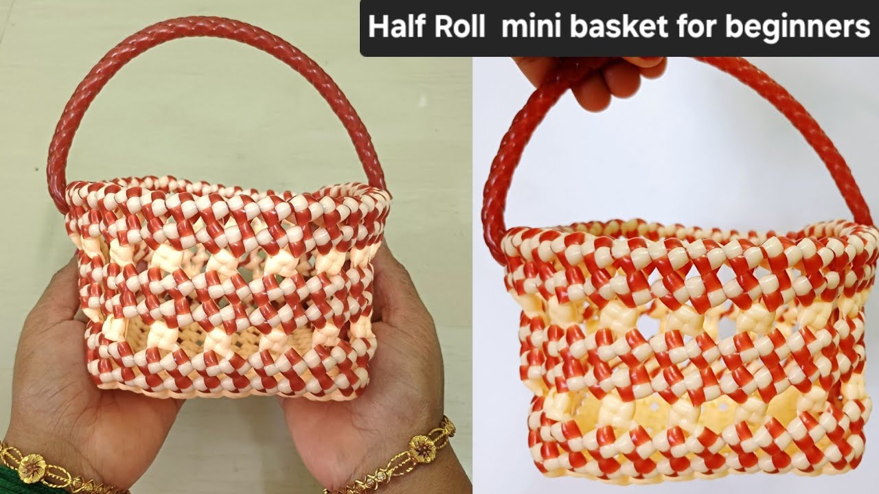 How To Easily Make A Half Roll Mini Storage Basket | Step-by-step ...