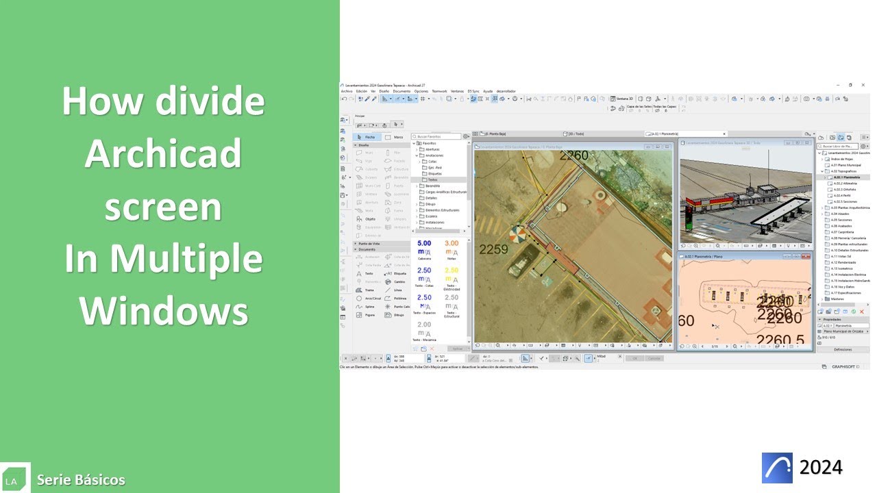 ARCHICAD How divide the archicad screen in multiple windows - YouTube