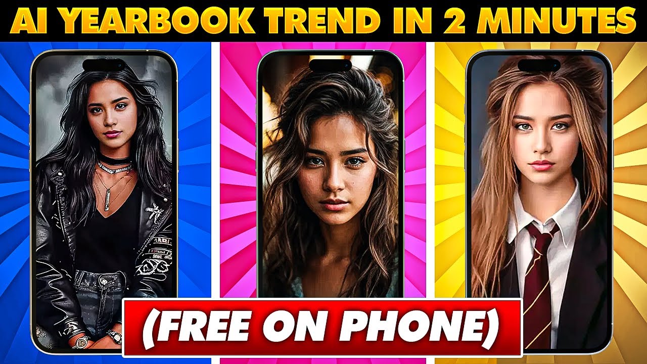 How to Create 90s AI Yearbook Trend in 2 Min. FREE on your PHONE - YouTube