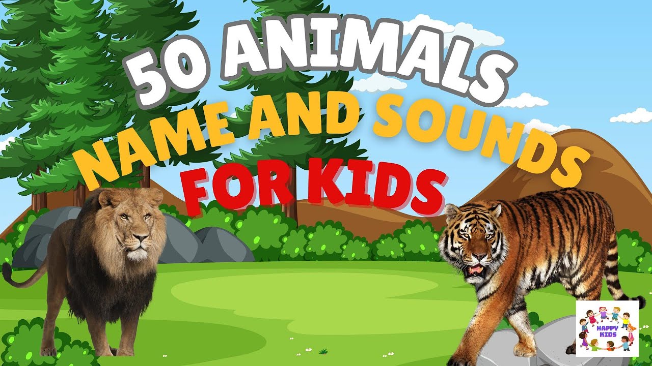 +50 ANIMALS NAME AND SOUNDS FOR KIDS, 50 Wild Animals: Fun English ...