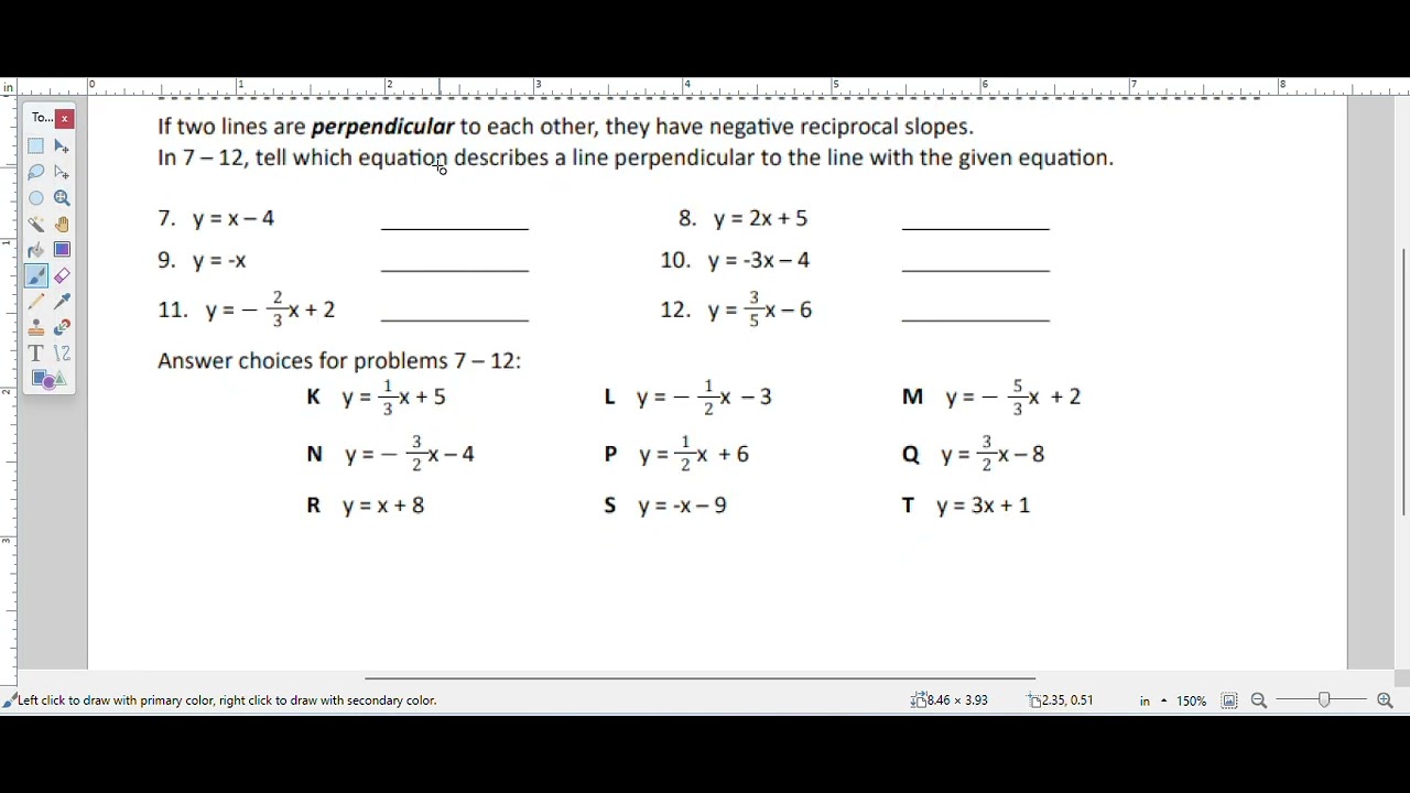 Writing Linear Equations of Parallel and Perpendicular Lines - YouTube