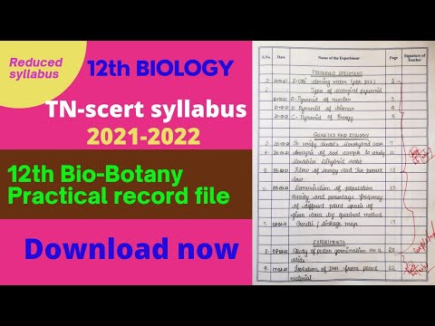 12th Bio-botany practical record file Practical notes #class12 #tnscert ...