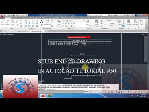 STUB END 2D DRAWING IN AUTOCAD TUTORIAL # 50 - YouTube