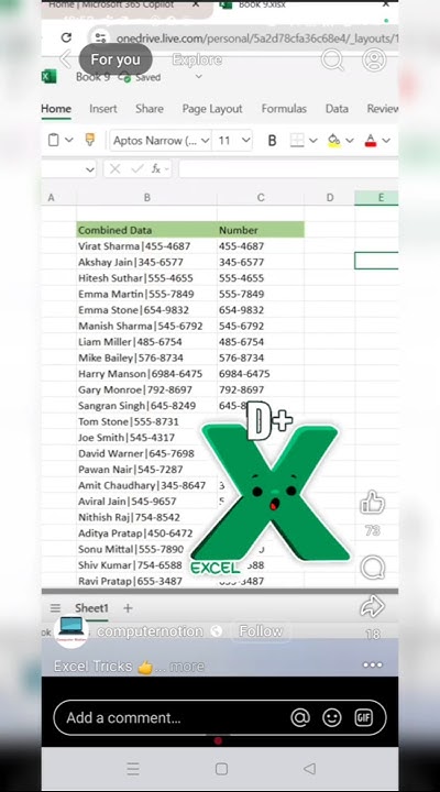 text seperator in excel. #ytshort #exceltips #exceltricks #shortcuts #spreadsheets #learn # ...