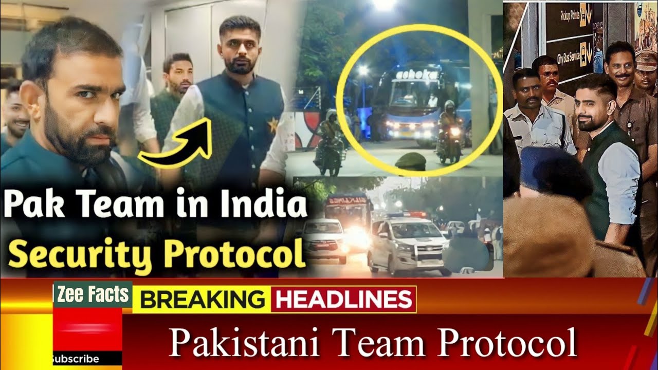 Pakistani Cricket Team Welcome In India || Hyderabad Security Protocol ...
