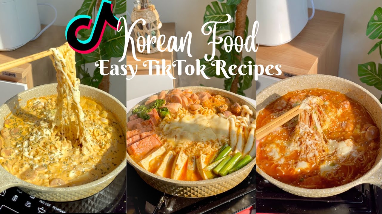 KOREAN FOOD TIKTOK COMPILATION | BUDAE JJIGAE, RAPPOKI CARBONARA ...