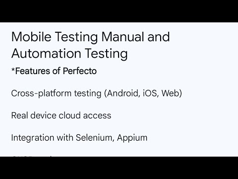 Perfecto Basics Part-2|Mobile Manual& Automation Testing|Testing for ...