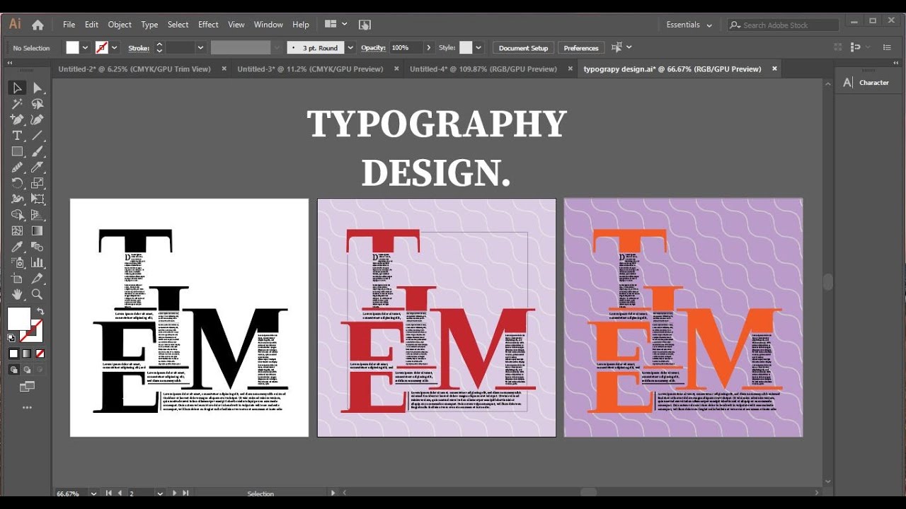 How to make typography design idea and pattern background in ...
