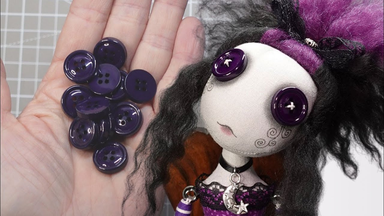 Making a Button Eyed GOTH GIRL Art Doll - YouTube