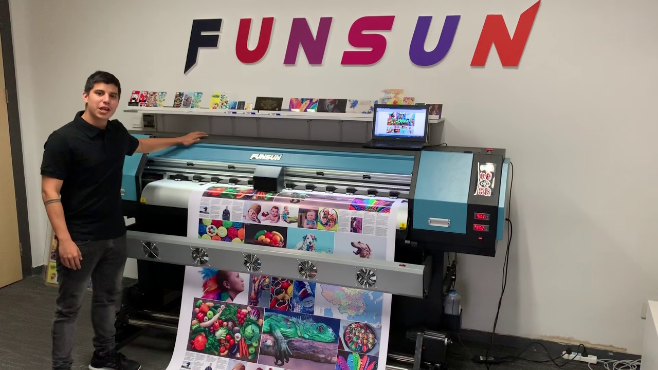 funsun printer eco solvent printer - YouTube